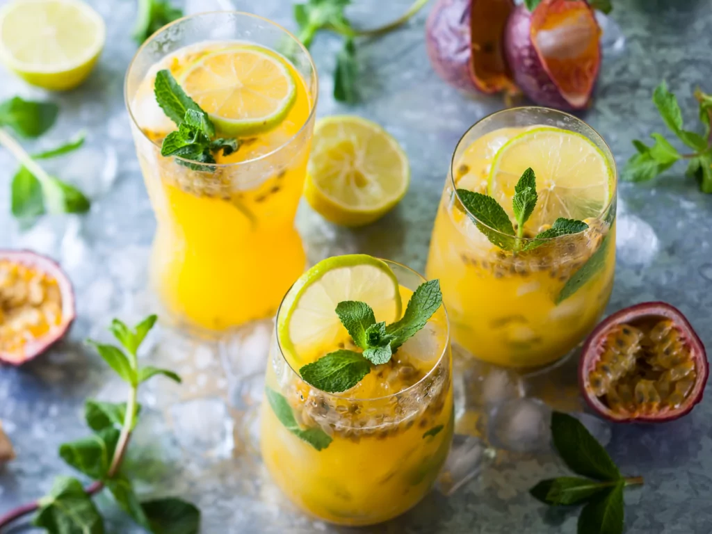 How to make a non-alcoholic passionfruit spritz mocktail - Be Healthy Bucks